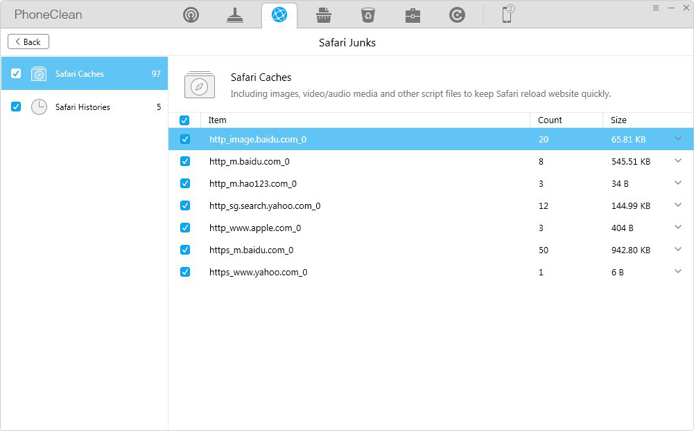 PhoneClean Online Guide –Internet Clean