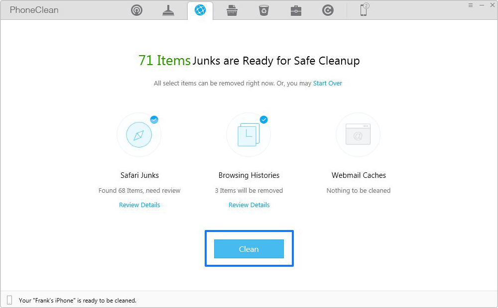 PhoneClean Online Guide –Internet Clean