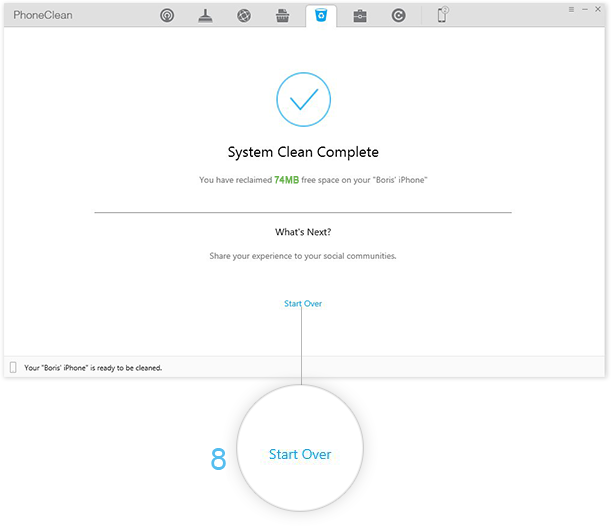 PhoneClean Online Guide –System Clean