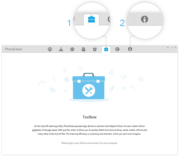 PhoneClean Online Guide –Toolbox Use