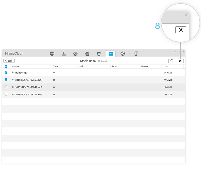 PhoneClean Online Guide –Toolbox Use